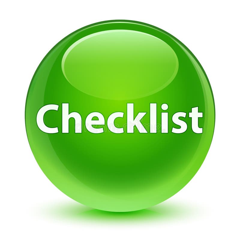 Checklist Glassy Green Round Button Stock Illustration - Illustration ...