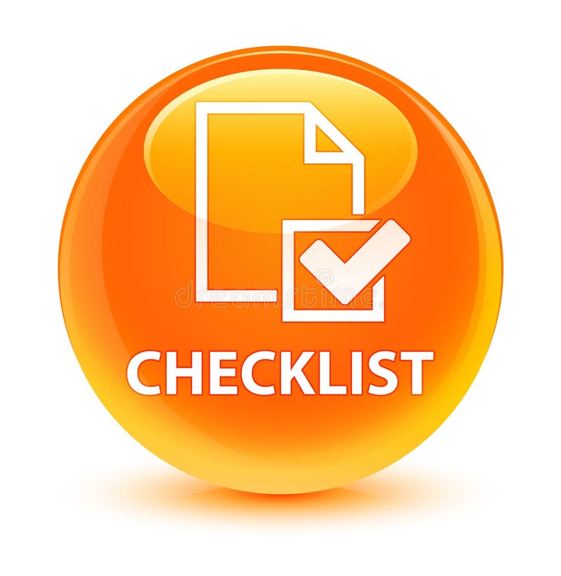 Checklist Glassy Orange Round Button Stock Illustration - Illustration ...