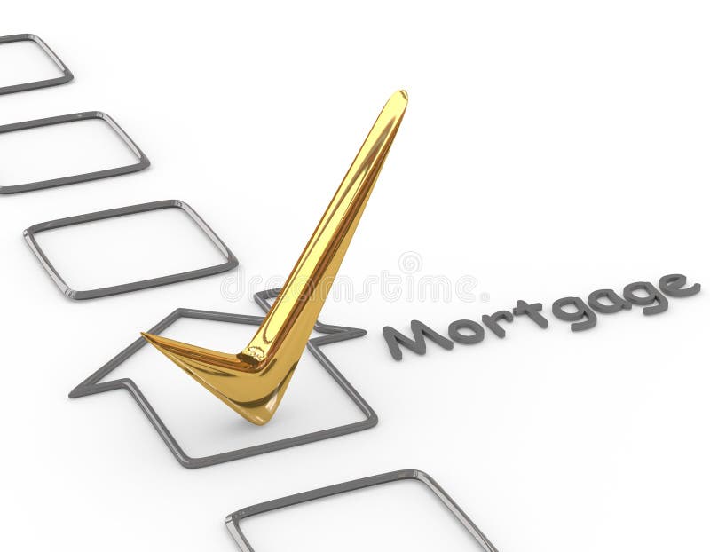 Checklist with Gold Mortgage Check Stock Illustration - Illustration of ...
