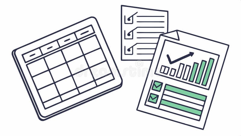 Checklist with Graphs and Tick, Data Analysis, Report Checklist, Task Verification Vector Design ...