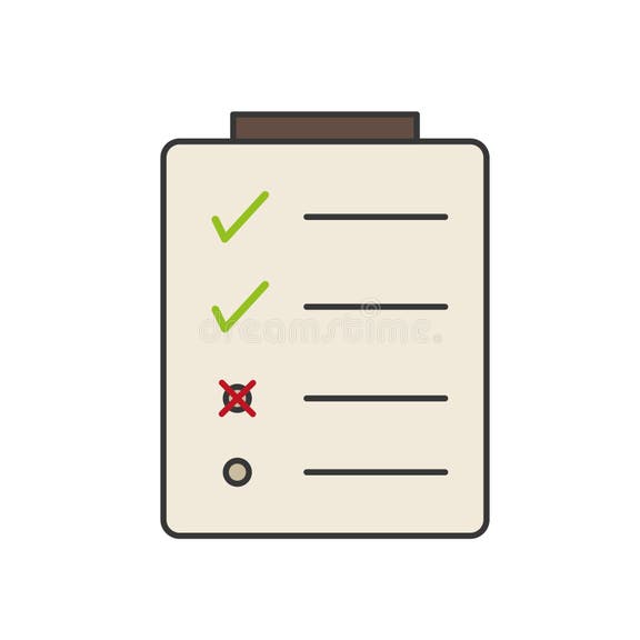 Checklist with Green Marks. Vector Stock Vector - Illustration of ...