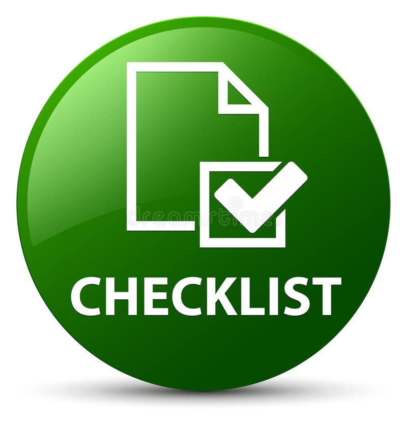 Checklist Green Round Button Stock Illustration - Illustration of ...