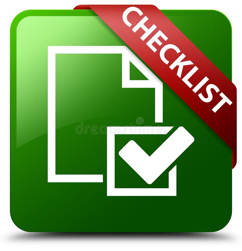 Checklist Green Square Button Stock Illustration - Illustration of ...