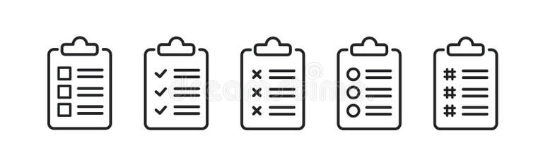Checklist Thin Outline Icon Stock Illustrations – 8,547 Checklist Thin ...