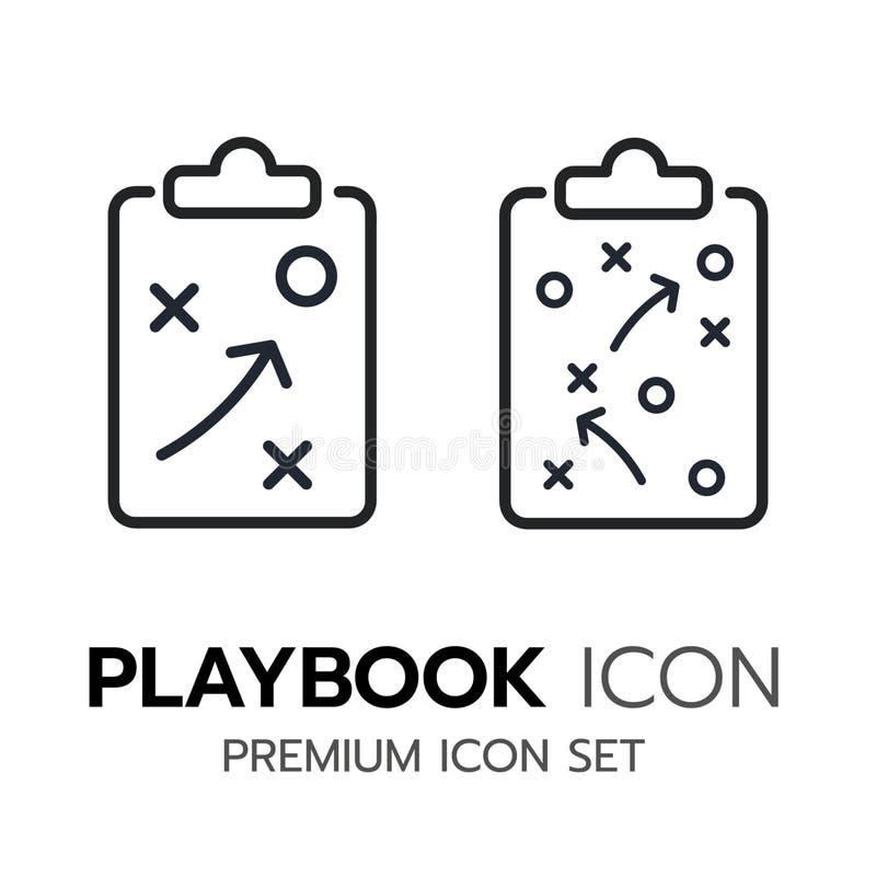 Strategy on Document Line Style Icon Design, Soccer Football Sport ...