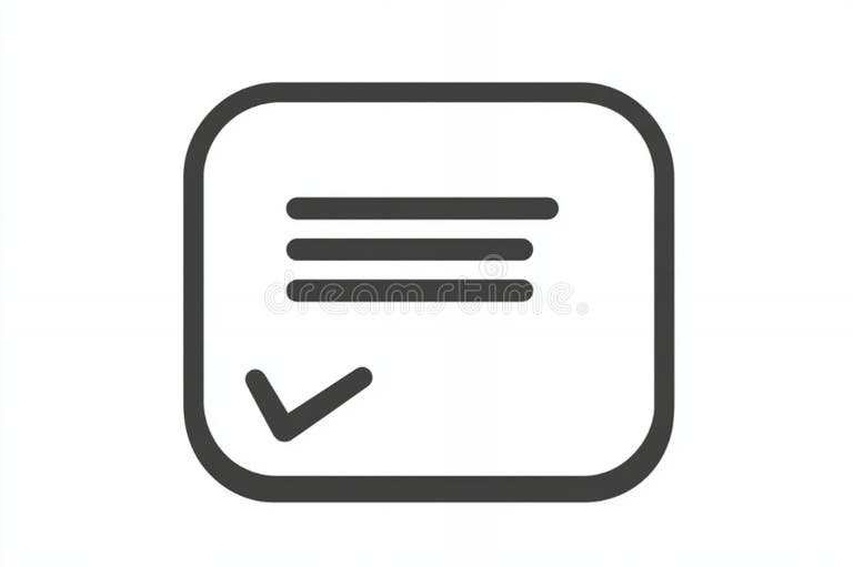 Checklist Icon Approved Task Complete Document Simple Minimalist Vector ...