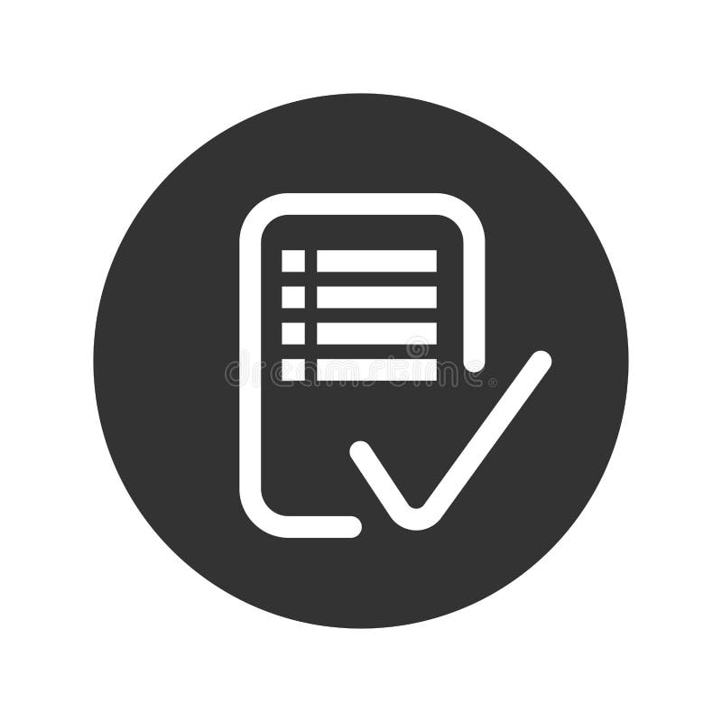 Checklist Icon in Black Circle Line - Vector Iconic Design Stock Vector ...