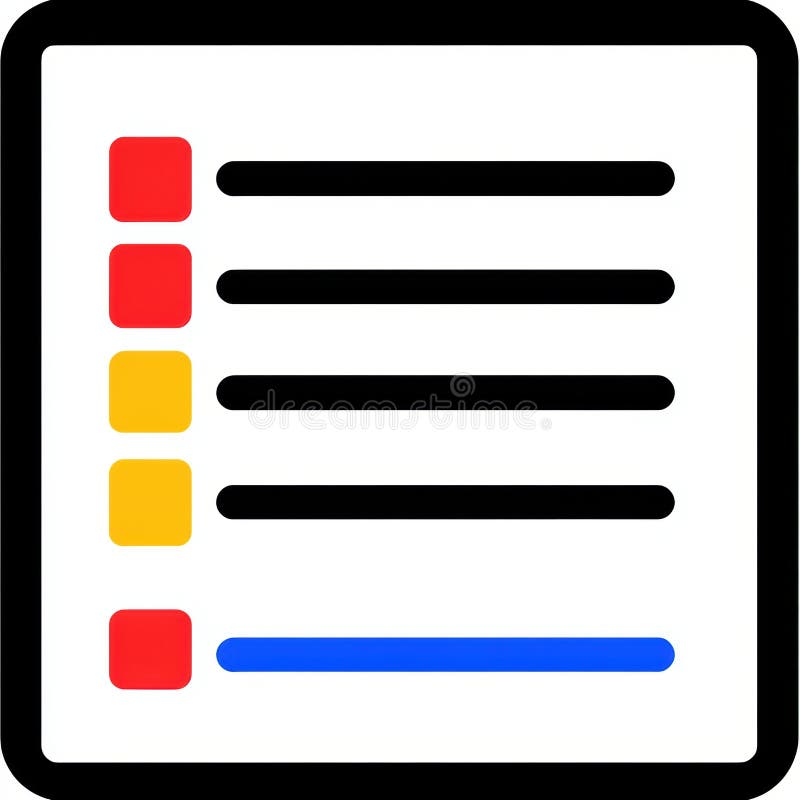 Colorful Checklist Icon stock illustration. Illustration of icon ...