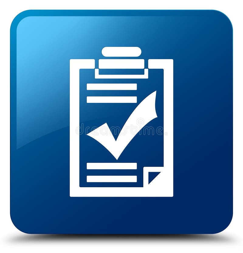 Checklist Icon Blue Square Button Stock Illustration - Illustration of ...