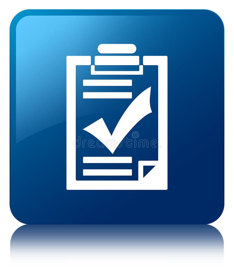 Checklist Icon Blue Square Button Stock Illustration - Illustration of ...