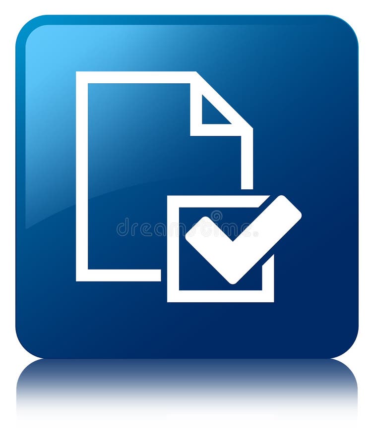 Checklist Icon Blue Square Button Stock Illustration - Illustration of ...