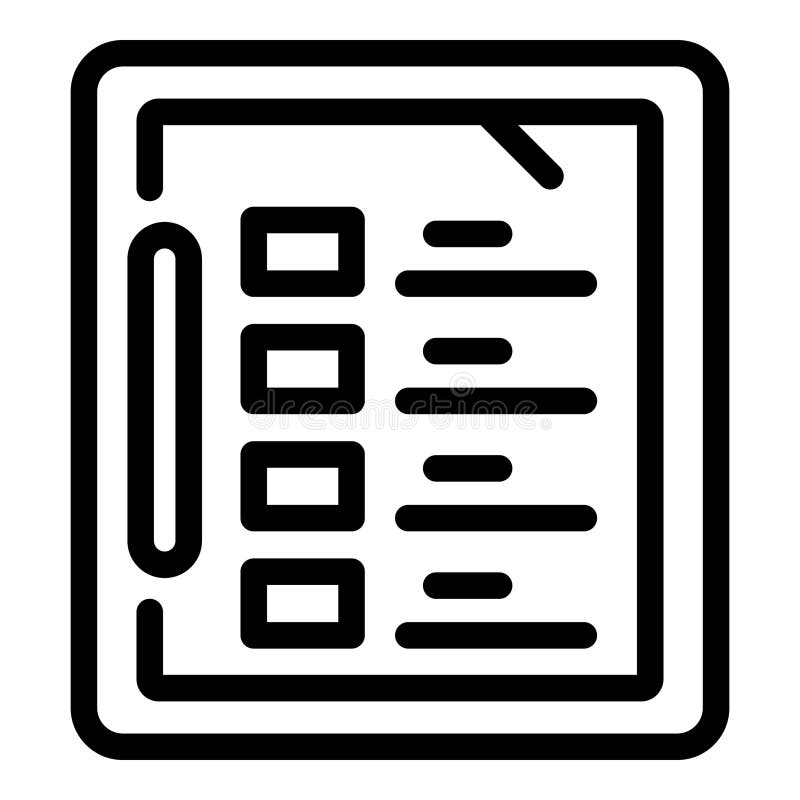 Checklist Icon with Boxes Line Art Stock Vector - Illustration of line ...