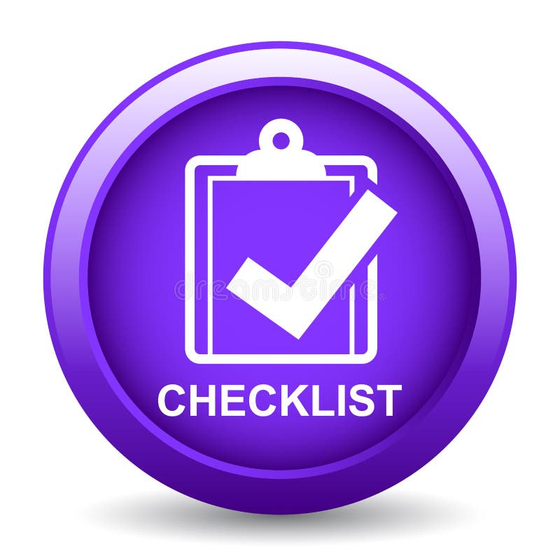 Checklist icon button stock illustration. Illustration of document ...