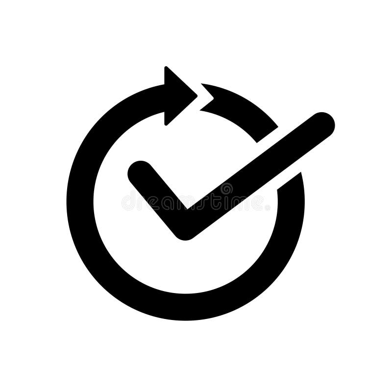 Checkmark and Continue Icon Stock Vector - Illustration of button ...