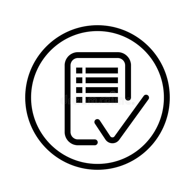 Checklist Icon in Circle Line - Vector Iconic Design Stock Vector ...