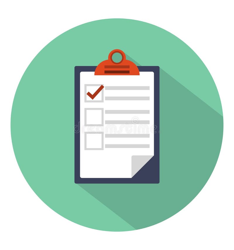 Checklist icon in circle. stock vector. Illustration of office - 84552501