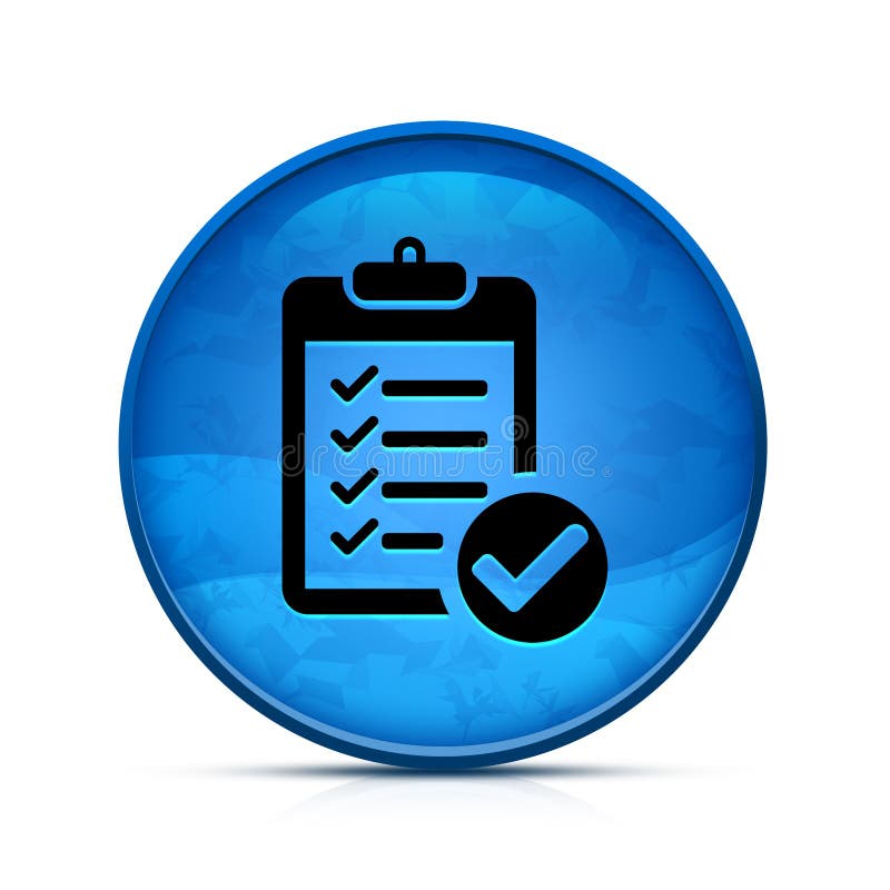 Checklist Icon on Classy Splash Blue Round Button Illustration Stock ...