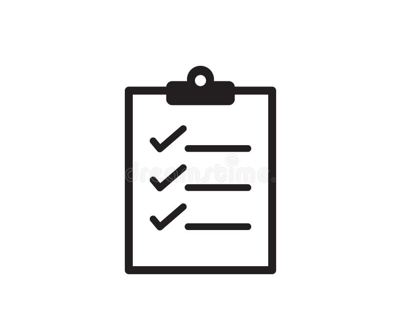 Checklist Icon. Clipboard Icon Isolated on White Background. Flat ...