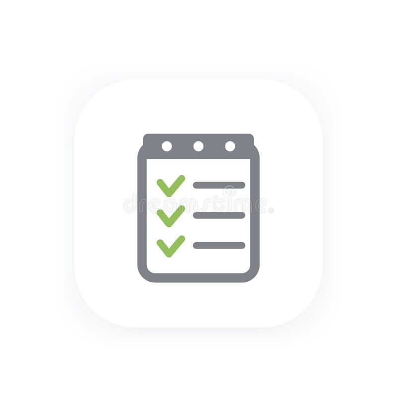 Checklist Icon, Completed Tasks Stock Vector - Illustration of contour ...