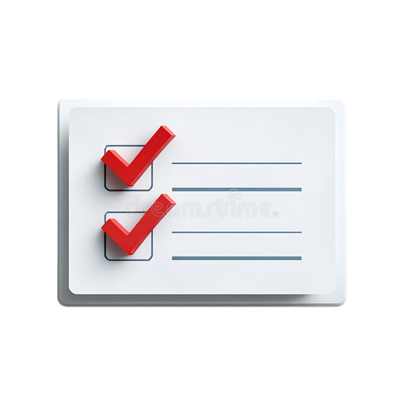 Checklist Icon 3D Render of Completed Tasks Against Transparent ...