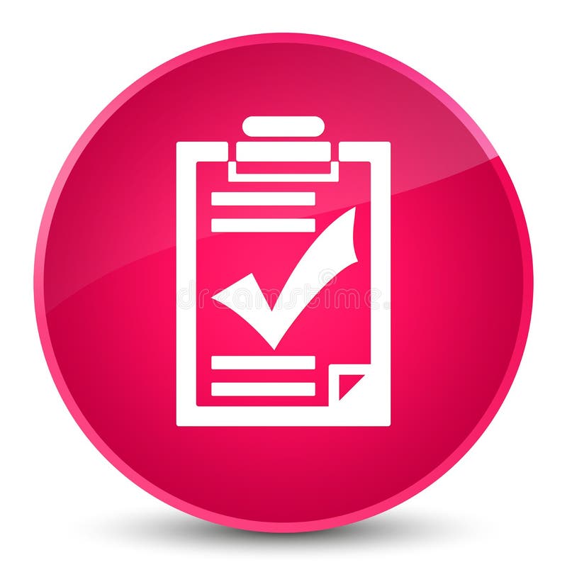 Checklist Icon Elegant Pink Round Button Stock Illustration ...