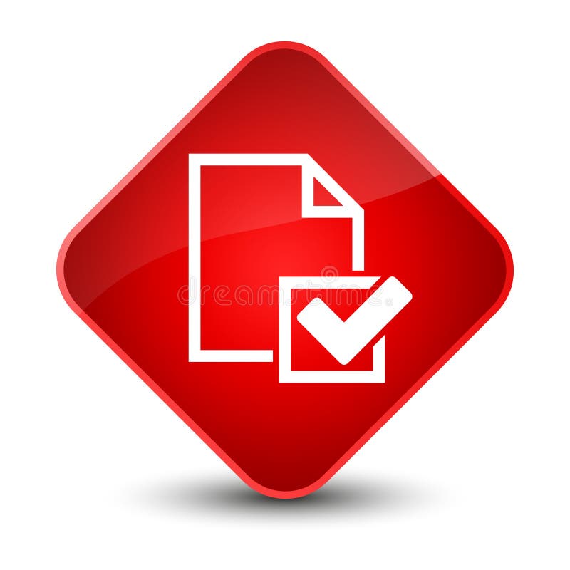 Checklist Icon Elegant Red Diamond Button Stock Illustration ...