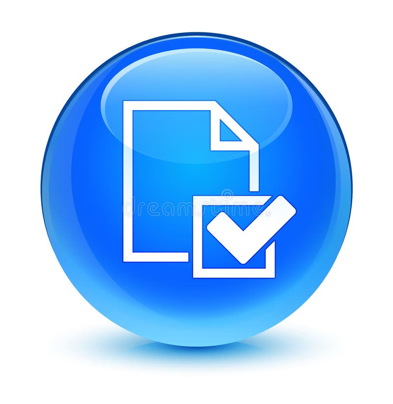Checklist Icon Glassy Cyan Blue Round Button Stock Illustration ...