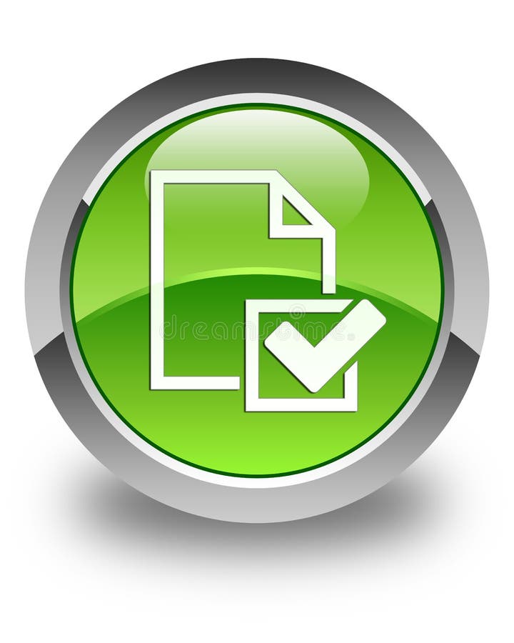 Checklist Icon Glossy Green Round Button Stock Illustration ...