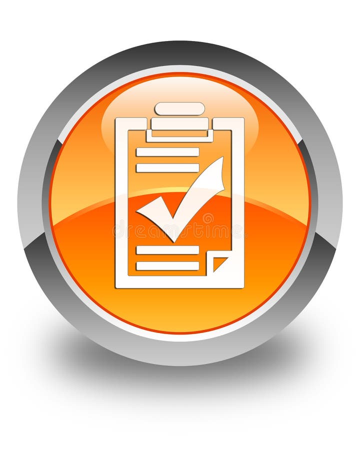 Checklist Icon Glossy Orange Round Button Stock Illustration ...