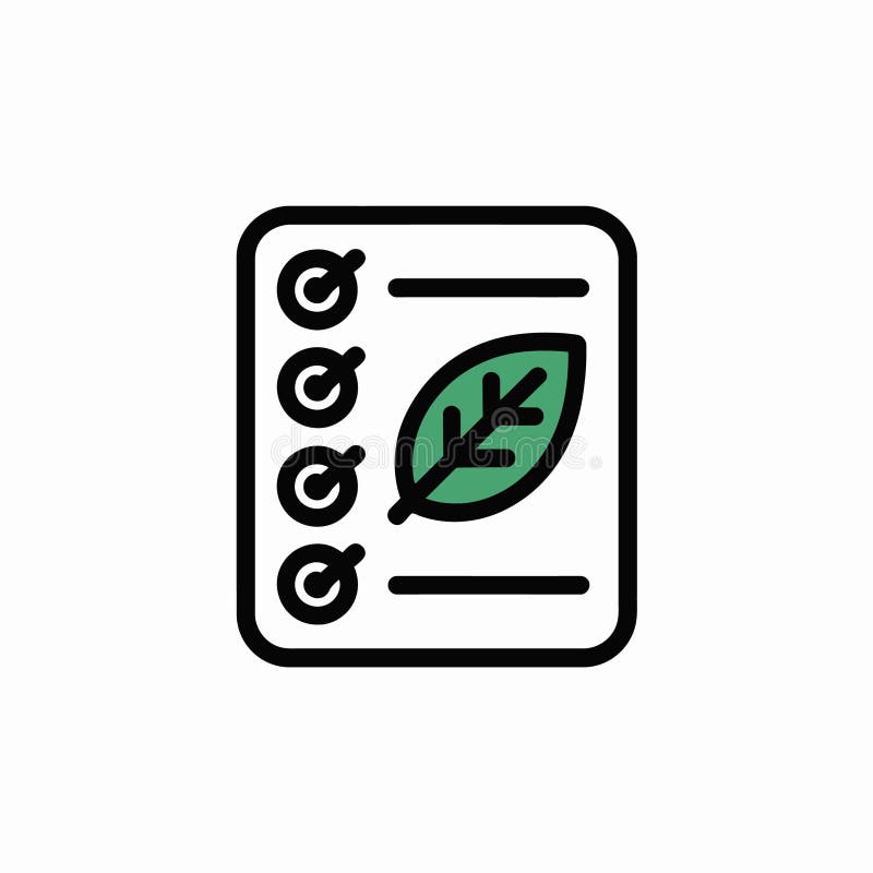 Checklist Icon Green Leaf Ecology Nature Image Stock Vector ...