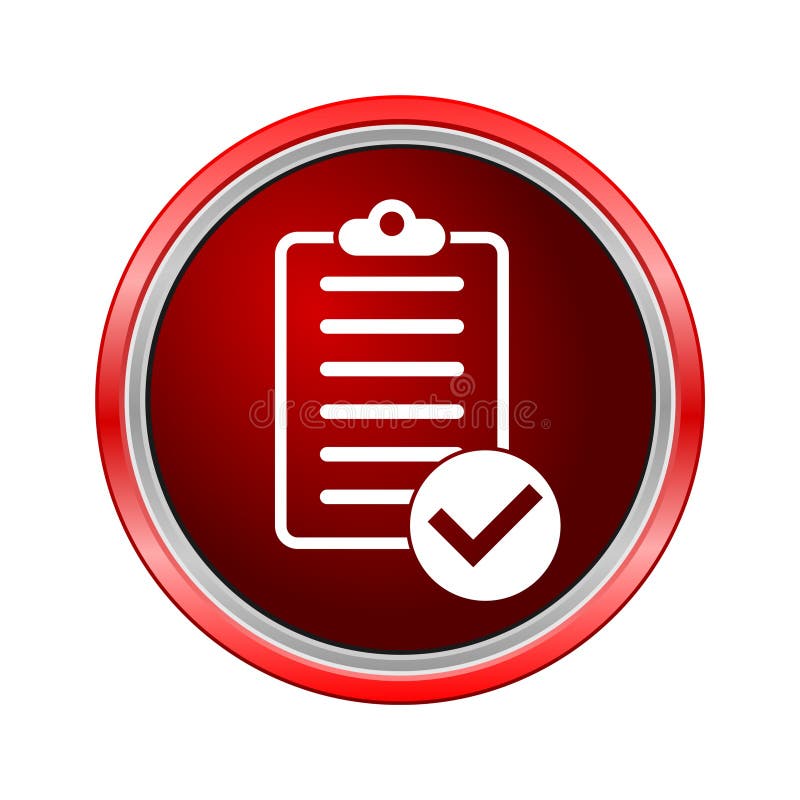 Checklist icon button stock illustration. Illustration of isolated ...