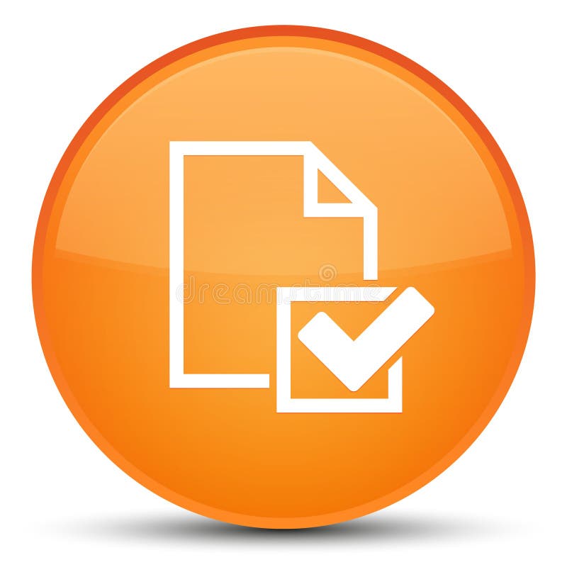 Checklist Icon Special Orange Round Button Stock Illustration ...