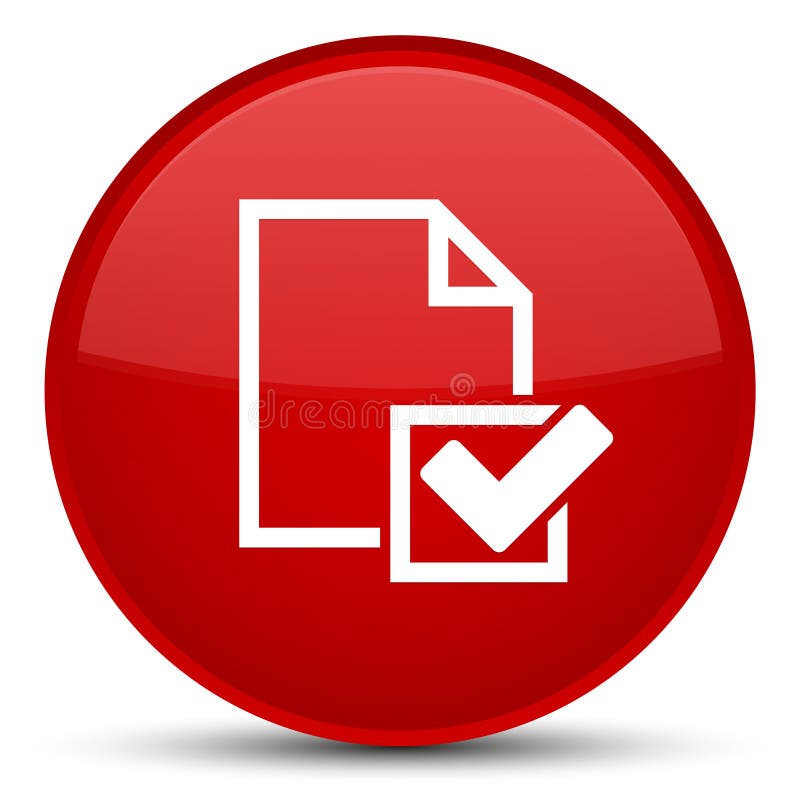 Checklist Icon Special Red Round Button Stock Illustration ...