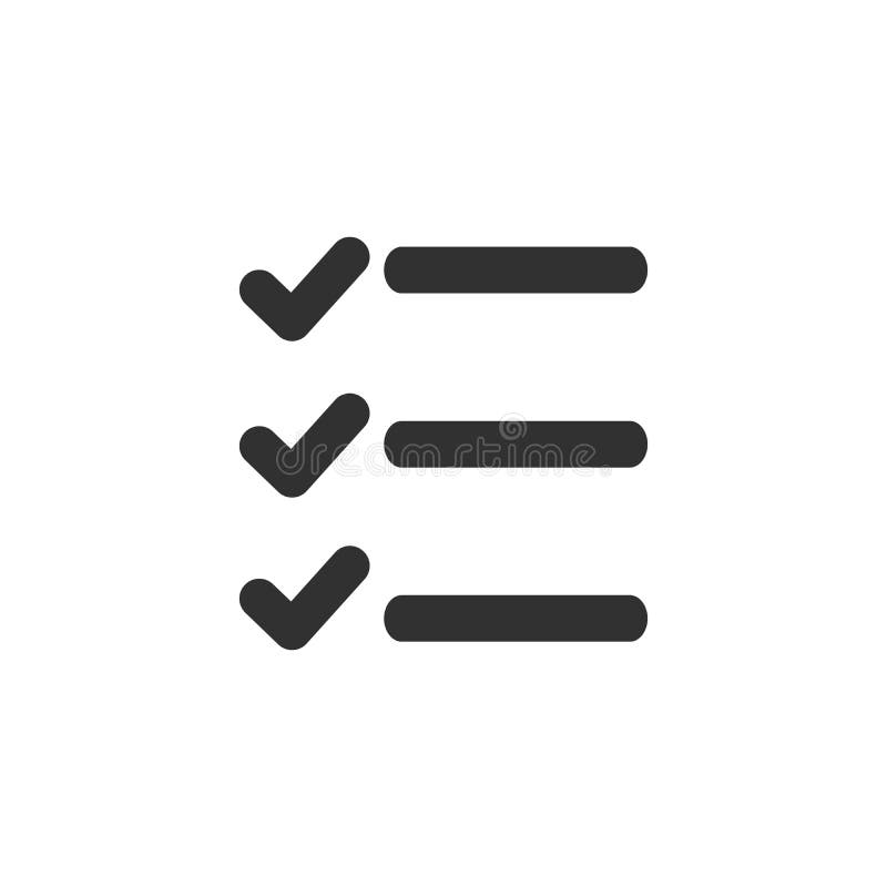 Checklist Icon, List Symbol. Check Mark Icon. Design for Software Apps ...