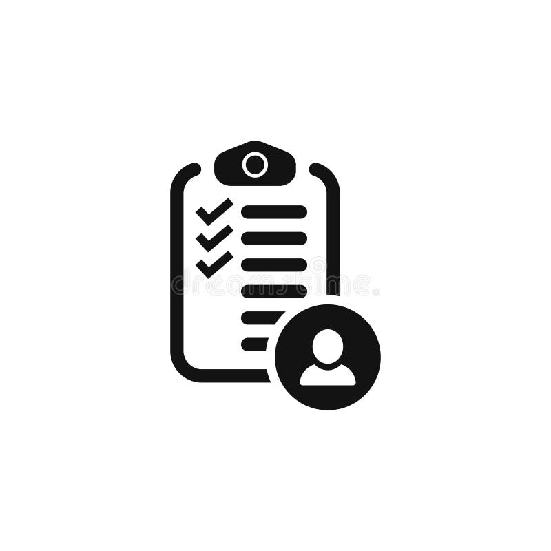 Checklist with Icon Man. Vector Simple Symbol EPS10 Stock Illustration ...