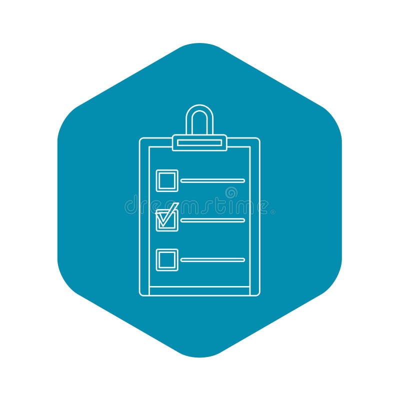 Checklist Icon, Outline Style Stock Vector - Illustration of note ...