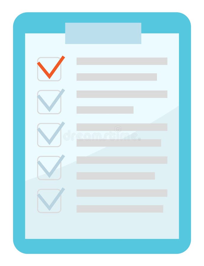 Checklist Icon, Paper Board with Note. Clipboard and Check Marcs Flat ...