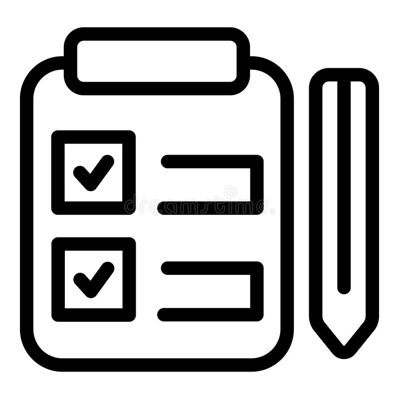 Checklist Icon with Pencil Illustration Stock Vector - Illustration of ...