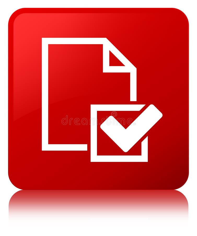 Checklist Icon Red Square Button Stock Illustration - Illustration of ...