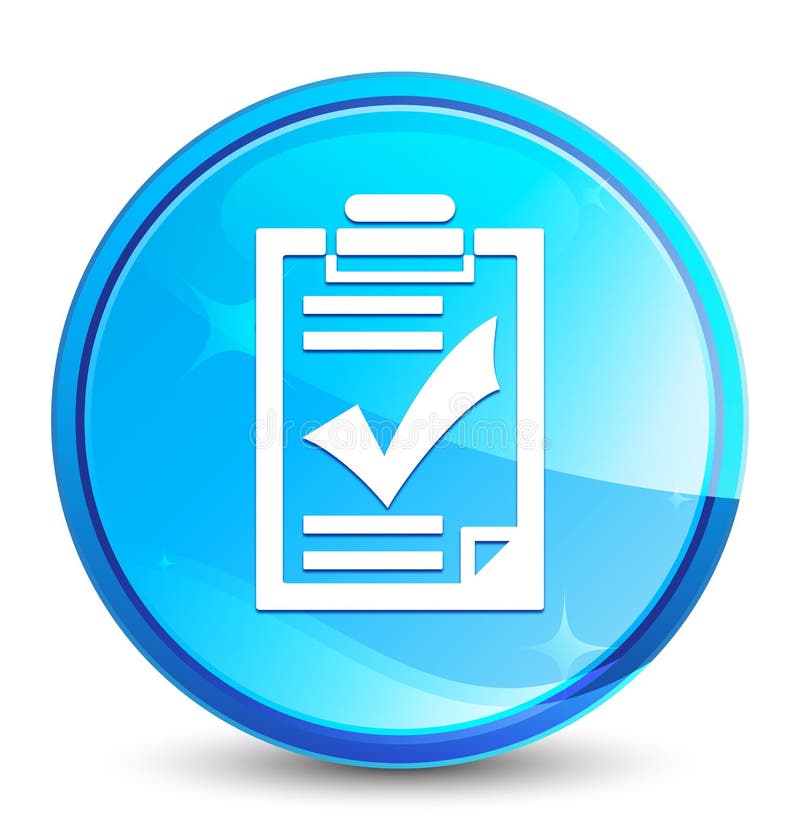 Checklist Icon Splash Natural Blue Round Button Stock Vector ...