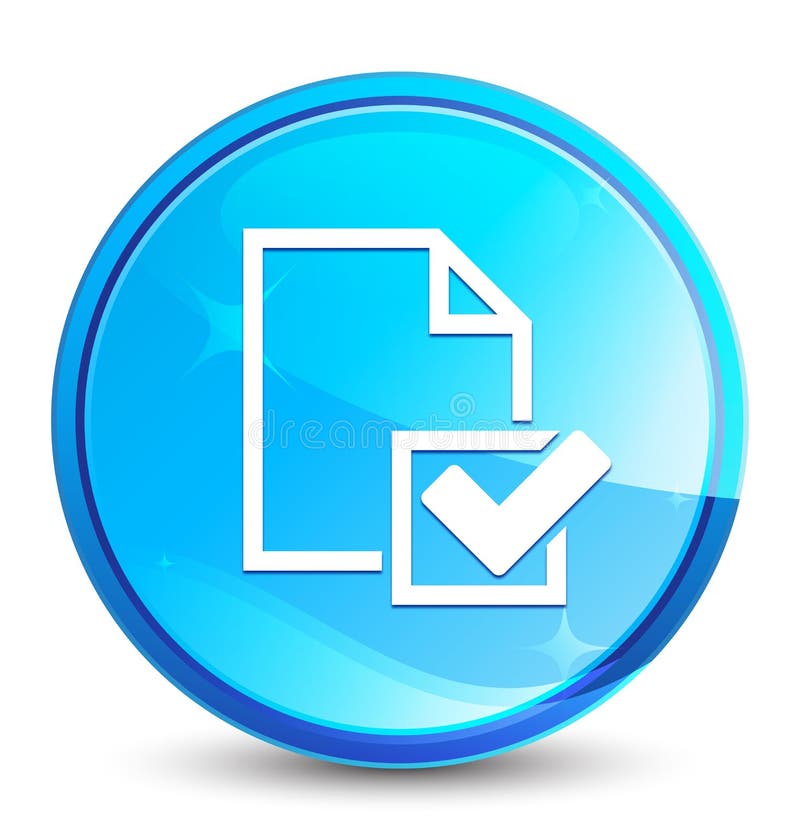 Checklist Icon Splash Natural Blue Round Button Stock Vector ...