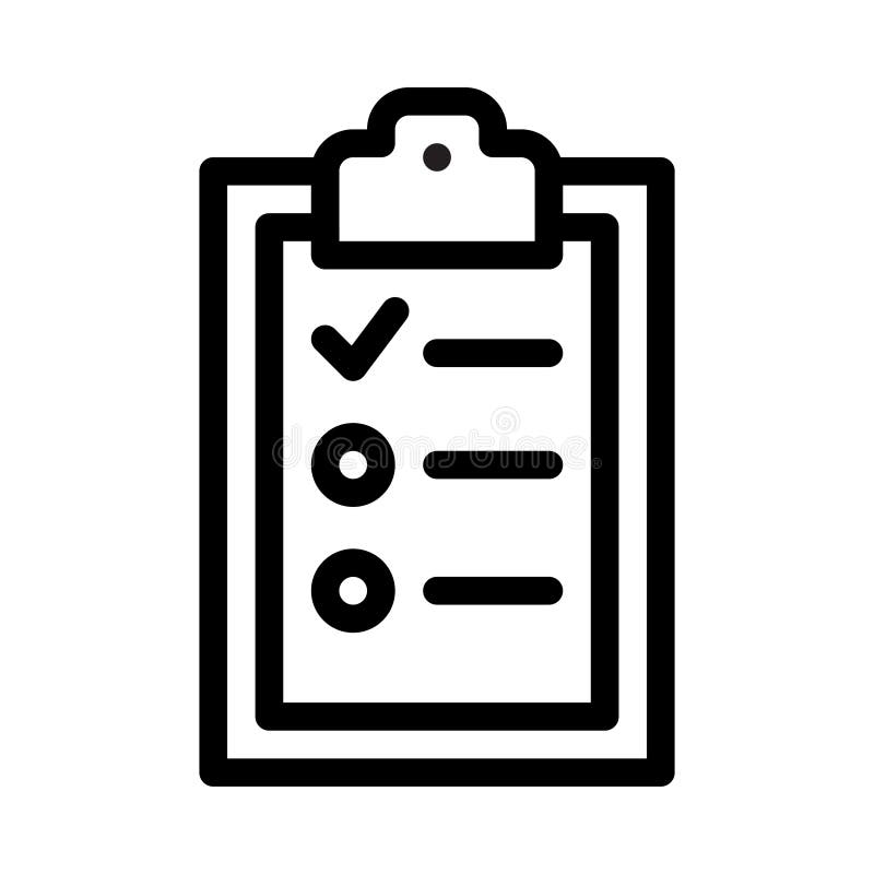 Checklist Thin Line Vector Icon Stock Vector - Illustration of black ...