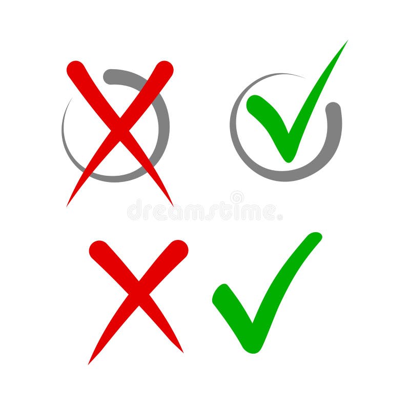 Checkmark Sign Approved and Rejected Stock Vector - Illustration of ...