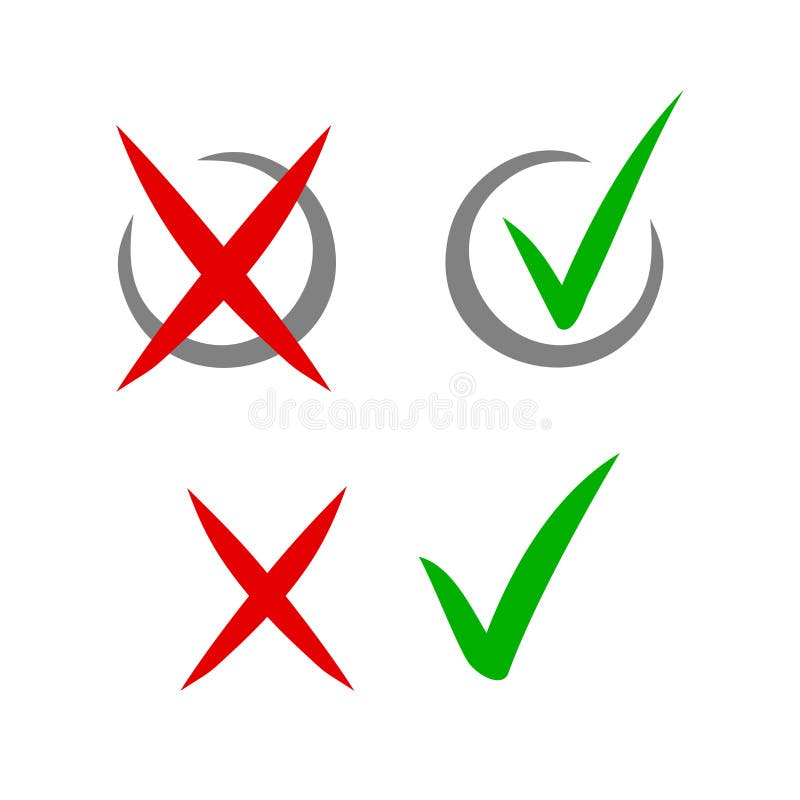 Checkmark Sign Approved and Rejected Stock Vector - Illustration of ...