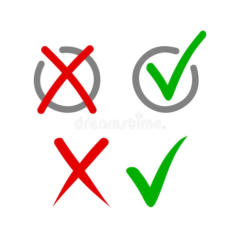 Checkmark Sign Approved and Rejected Stock Vector - Illustration of ...