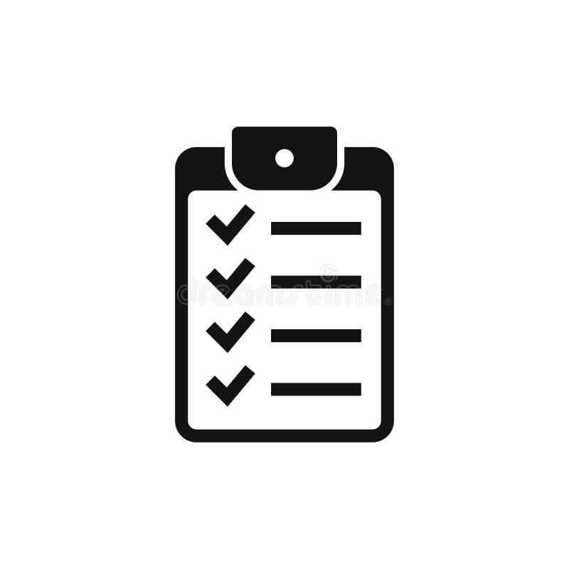 Checklist Icon with Check Mark Sign. Vector Isolated Illustration Stock Vector - Illustration of ...