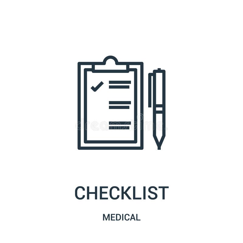 Checklist Icon Vector from Medical Collection. Thin Line Checklist ...