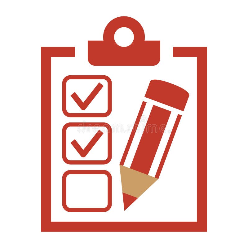 Checklist Icon on White Background. Stock Illustration - Illustration ...