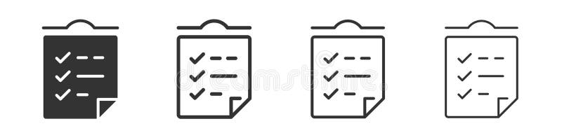 Checklist Icons Collection in Two Different Styles and Different Stroke ...