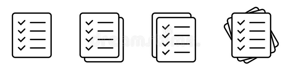 Checklist Icons. Paper Document with Checks Icon. Stock Vector ...